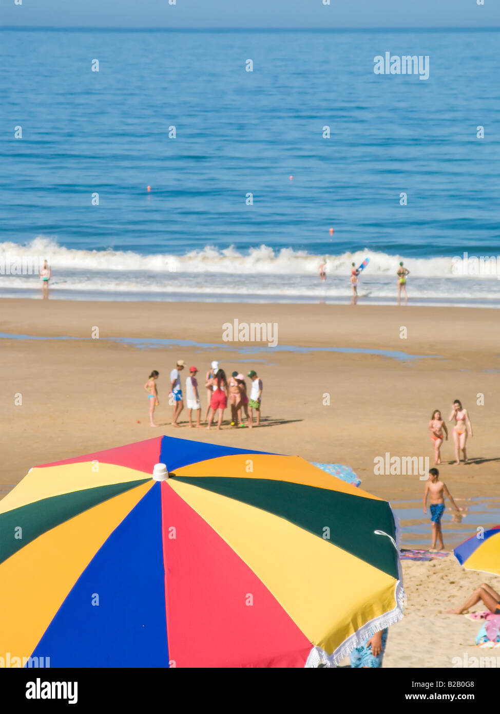 Fonte da Telha Beach in Costa da Caparica coast. The preferred coast ...