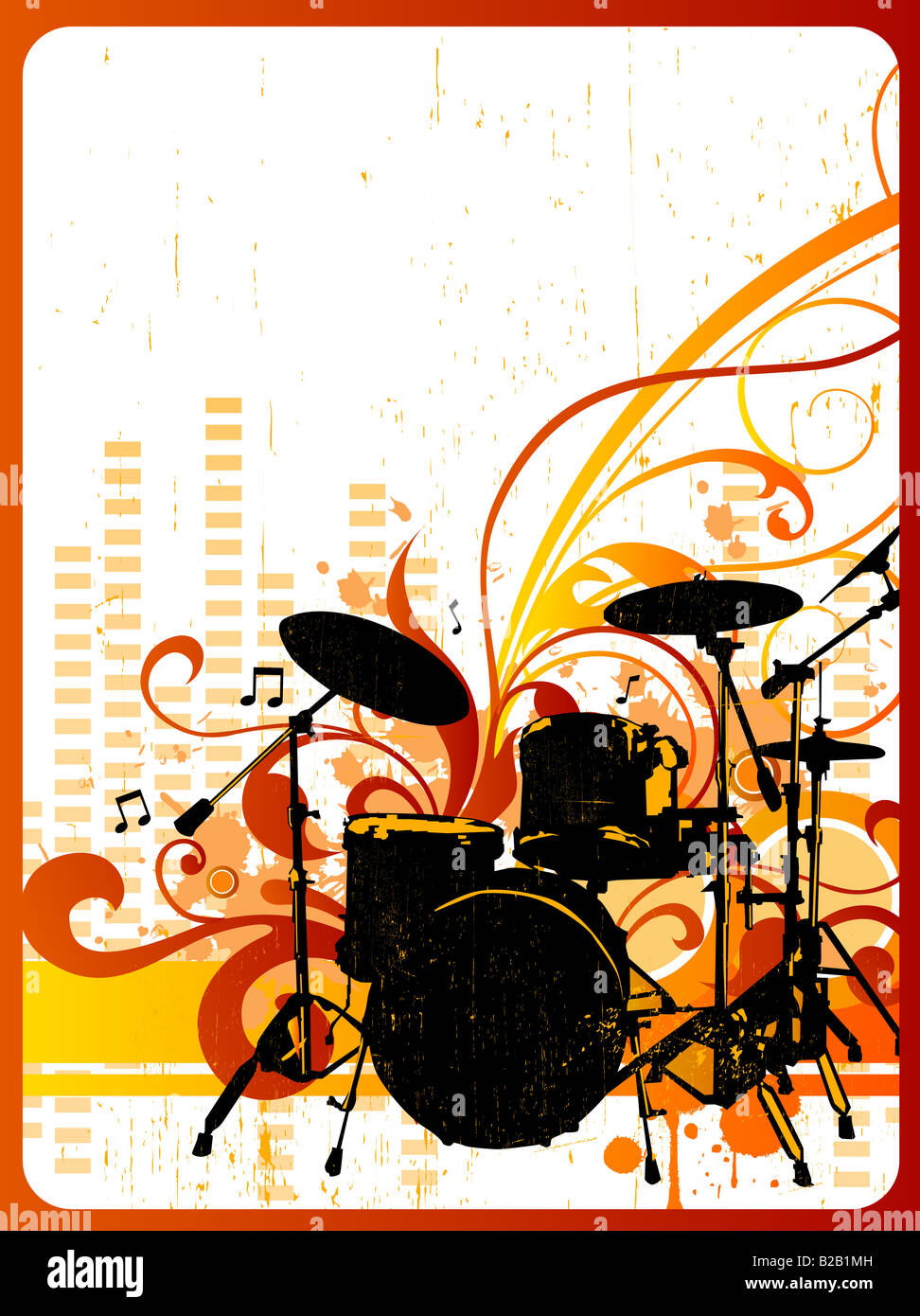 illustration drawing of musical background Stock Photo - Alamy