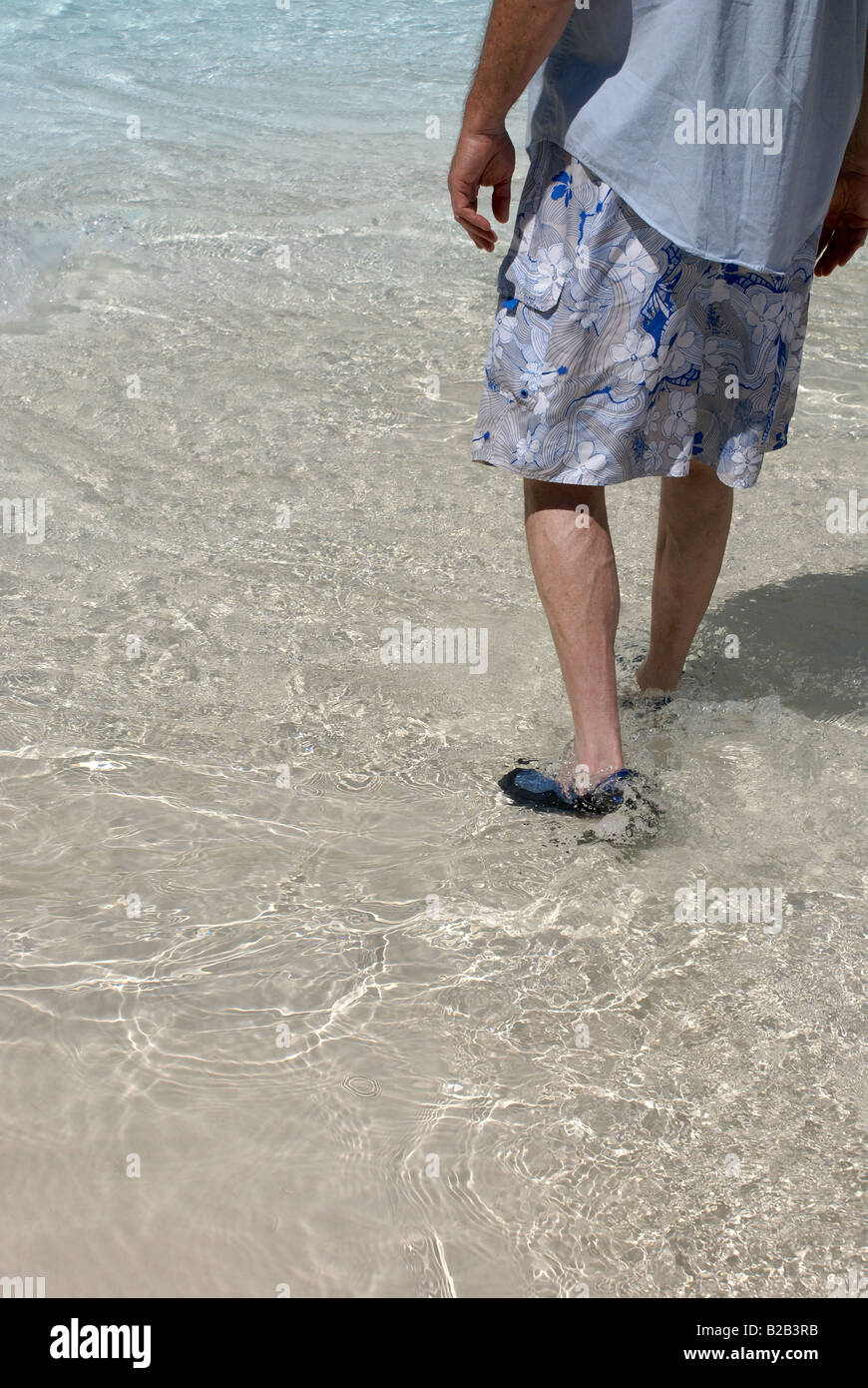 Stepping Into The Water Stock Photo - Alamy