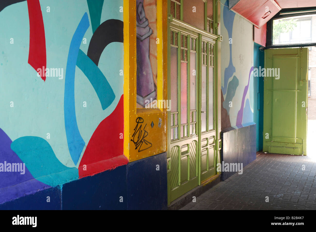 graffitti covered hallway Stock Photo - Alamy