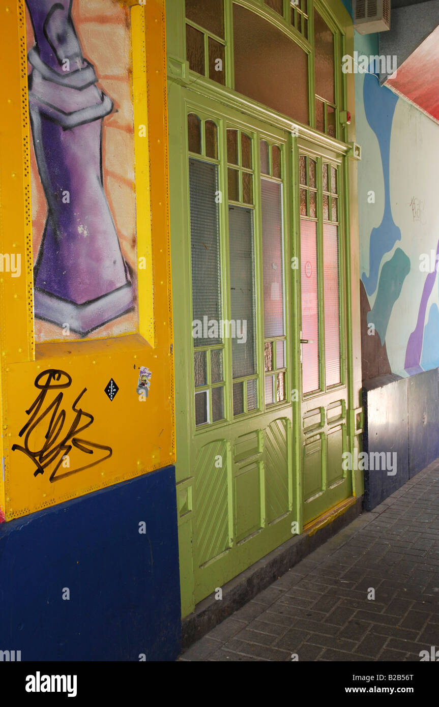 graffitti covered hallway Stock Photo - Alamy