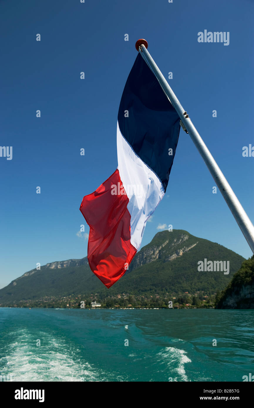 french flag lake annecy haute savoie france Stock Photo - Alamy