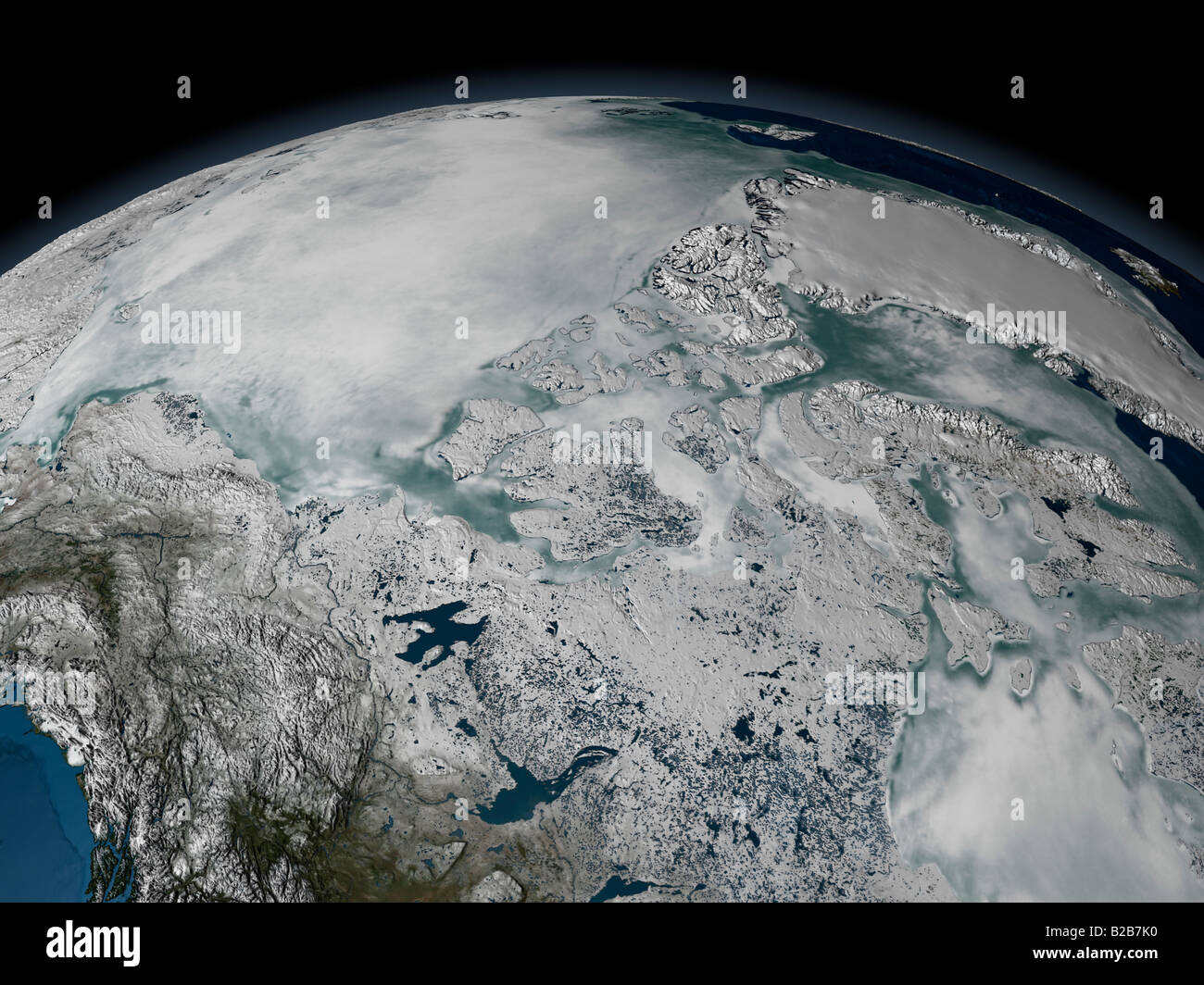 Globe view from north pole hi-res stock photography and images - Alamy