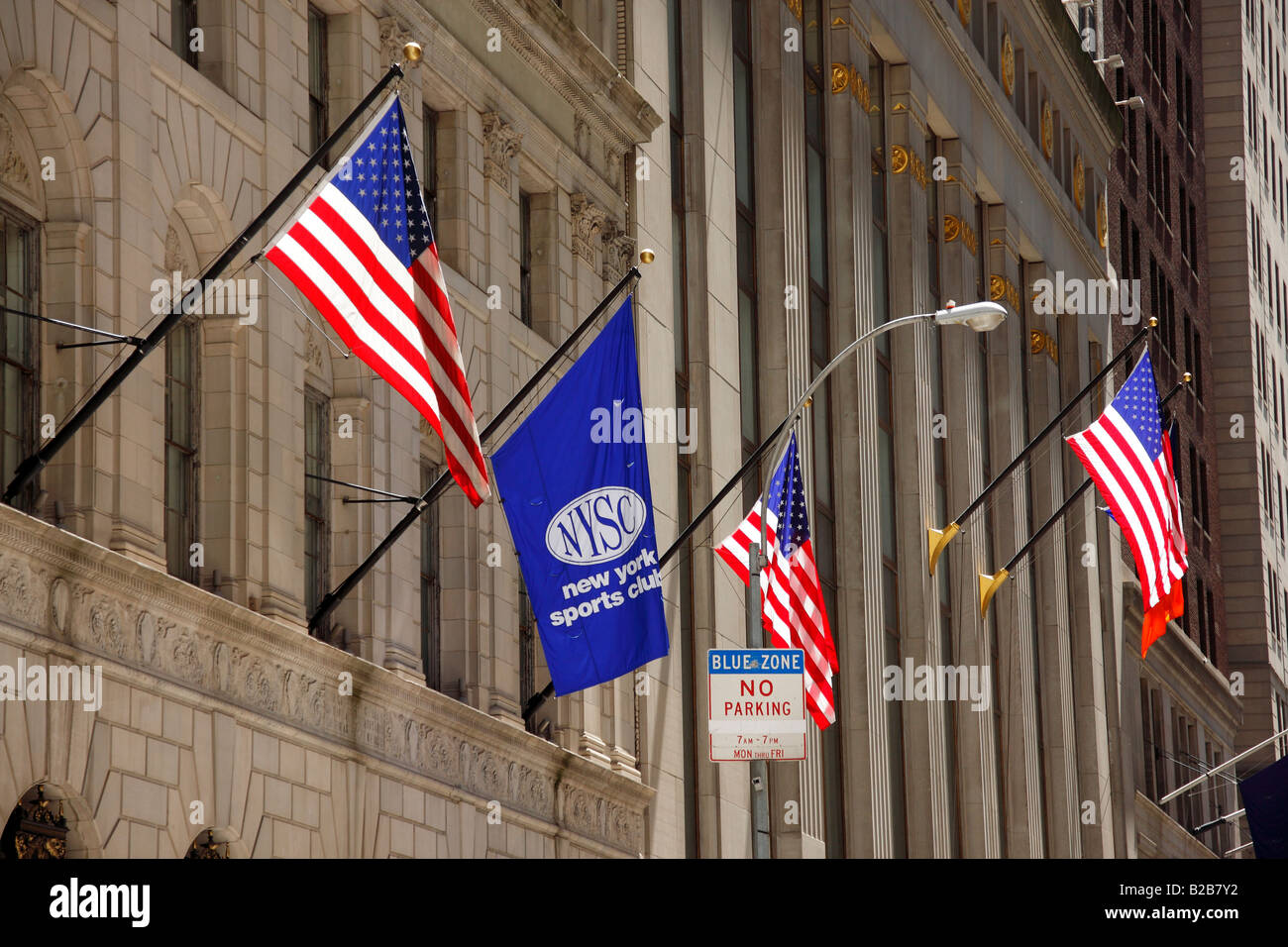 Flags in Wall Street - New York City, USA Stock Photo - Alamy