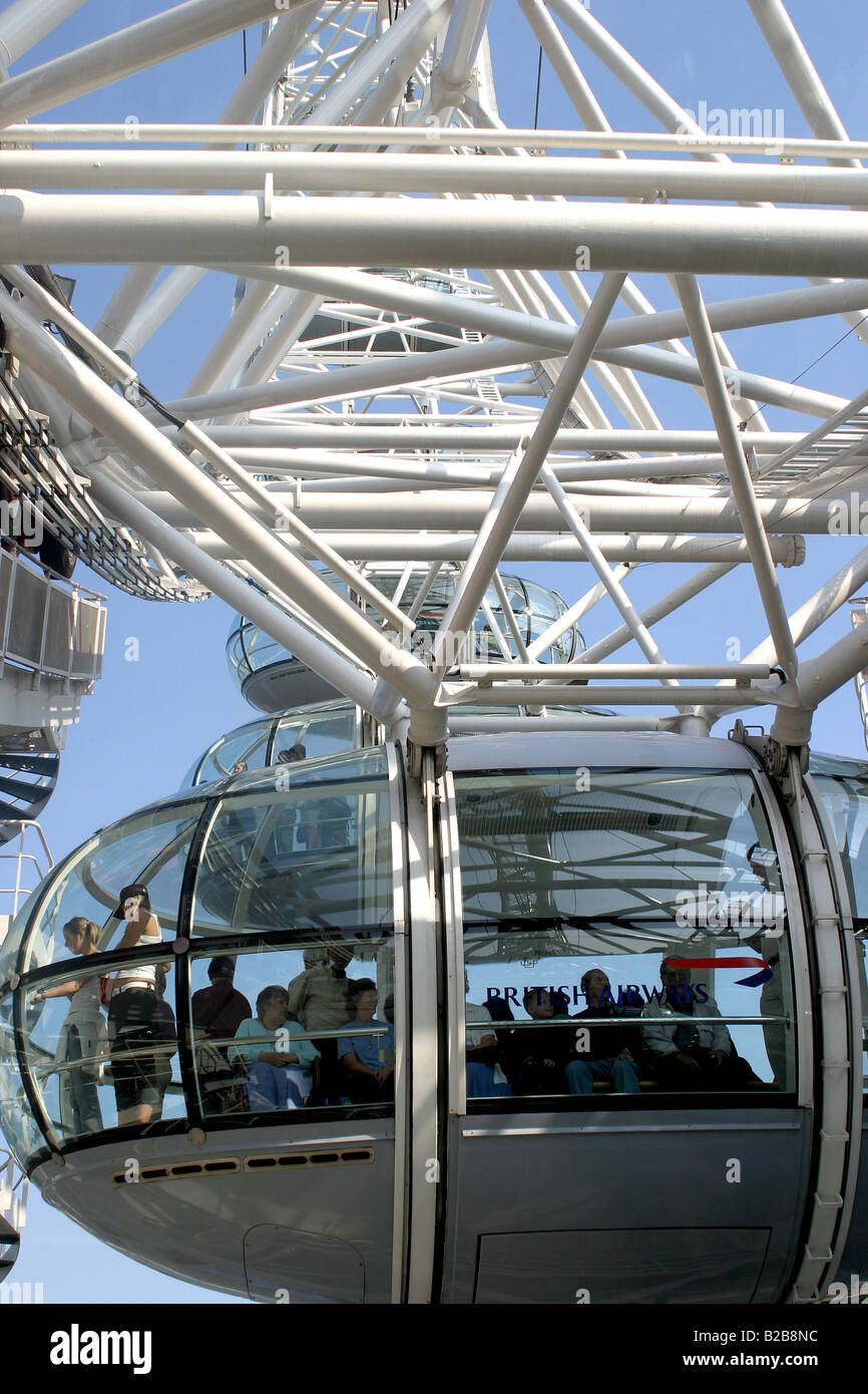 The pods that carry people around on the London Eye ferris wheel in ...