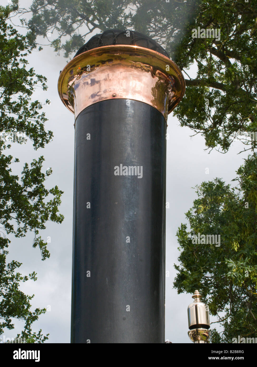 Chimney of classic steam engine Stock Photo - Alamy