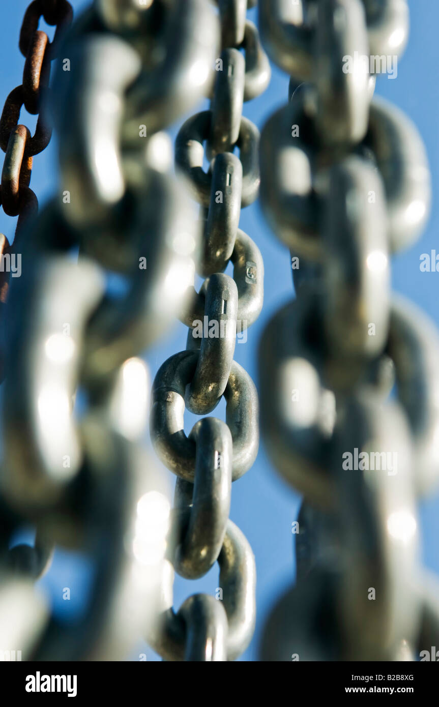 Group of chains against a blue sky Stock Photo - Alamy