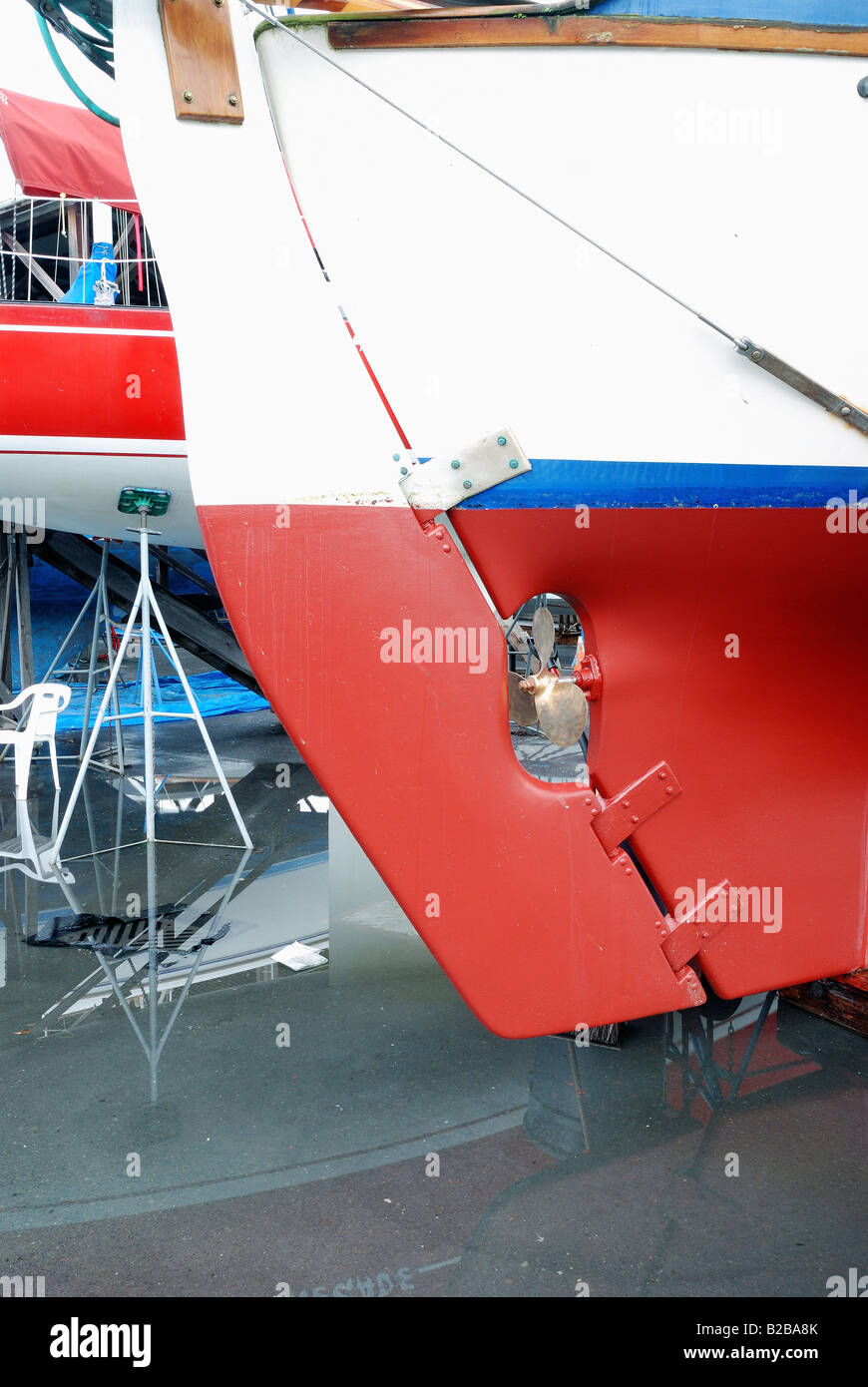 Sailboat Propeller and Rudder Stock Photo - Alamy