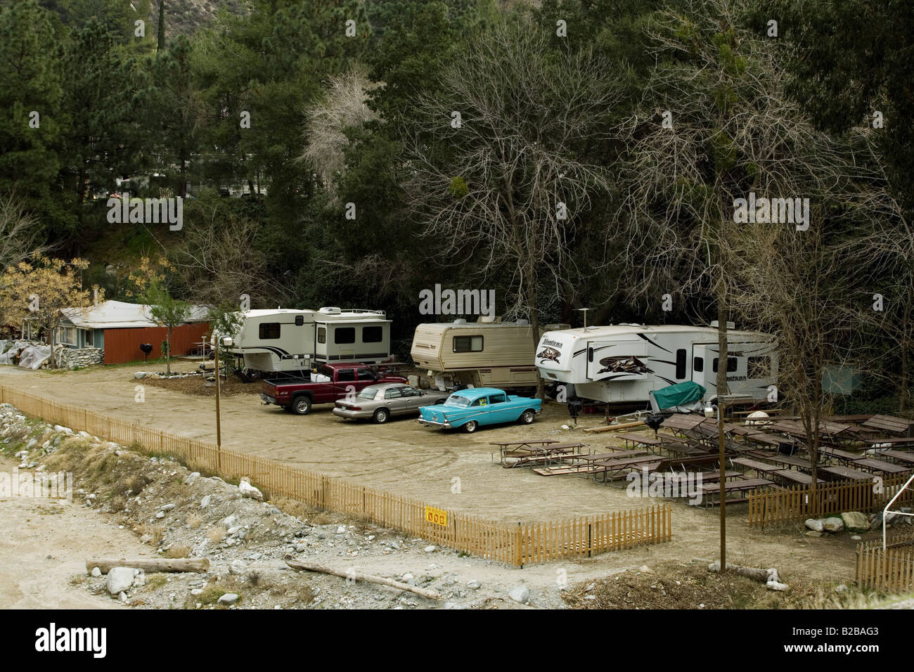 Trailers at trailer park Stock Photo - Alamy