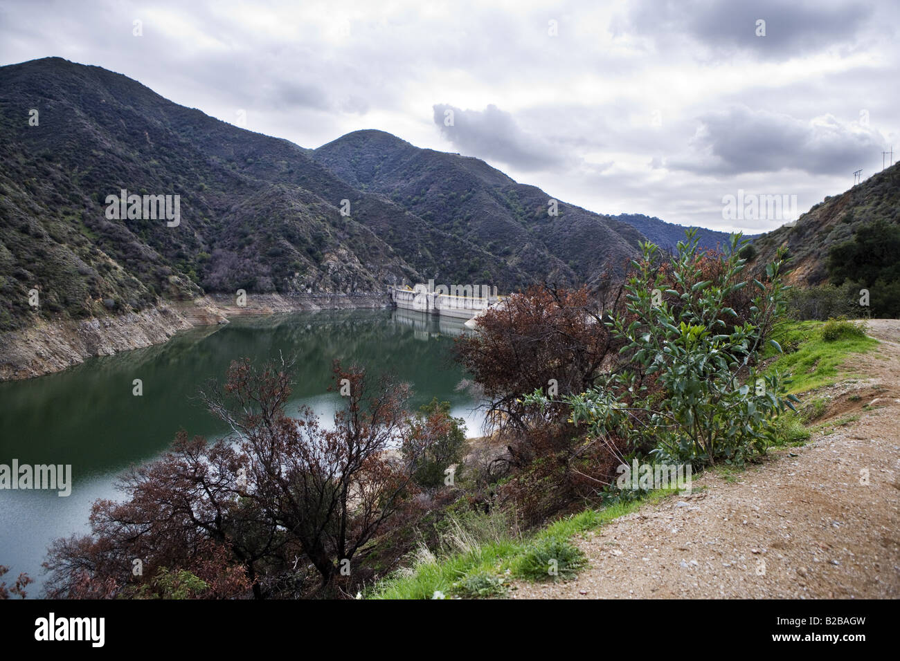Rural view of dam Stock Photo - Alamy
