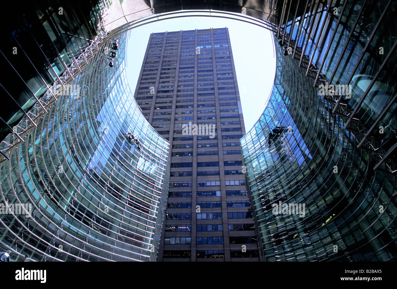 New York City The Bloomberg Tower Building from below USA Stock Photo ...