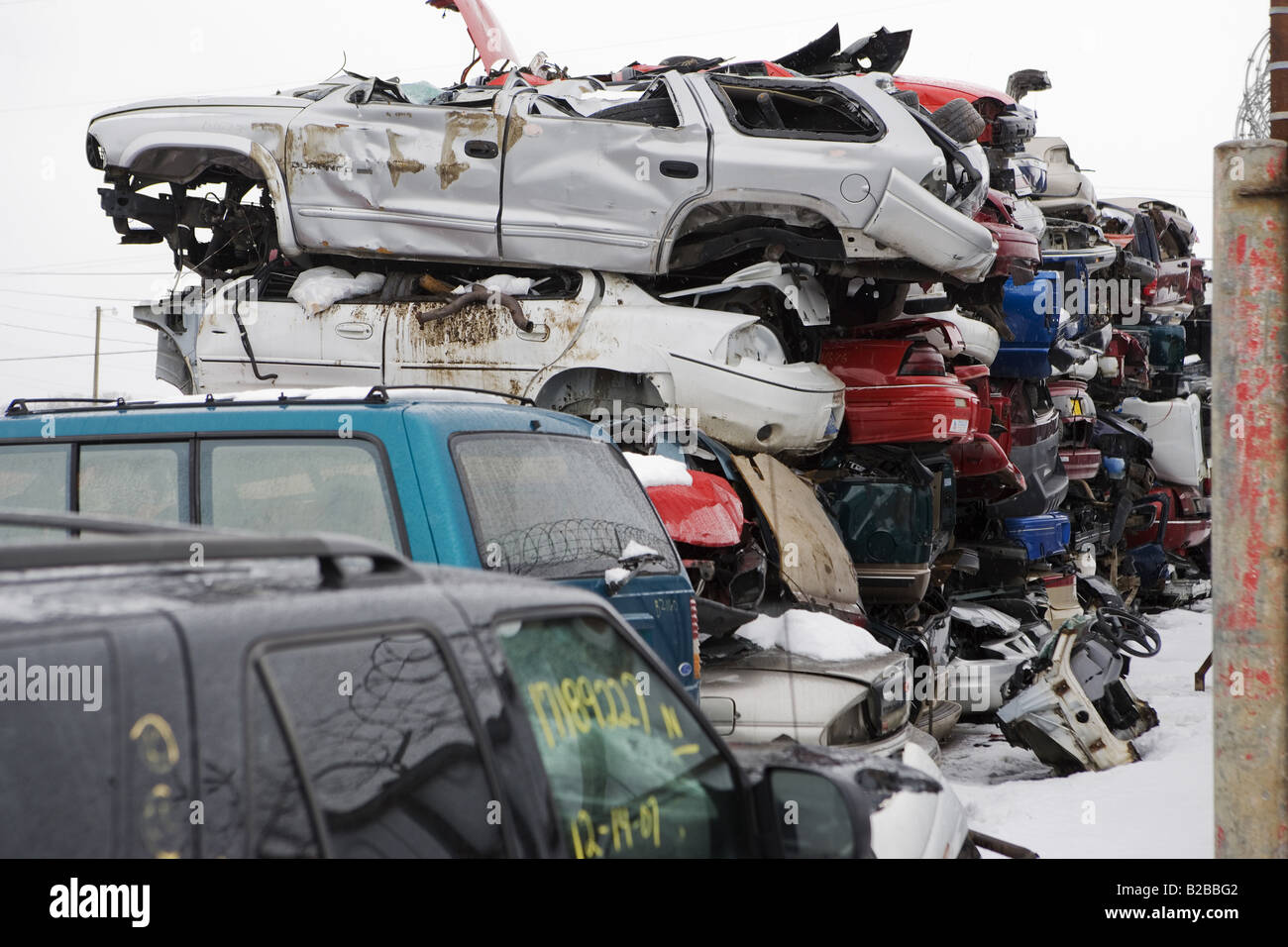 Stack of several scrap cars Stock Photo - Alamy