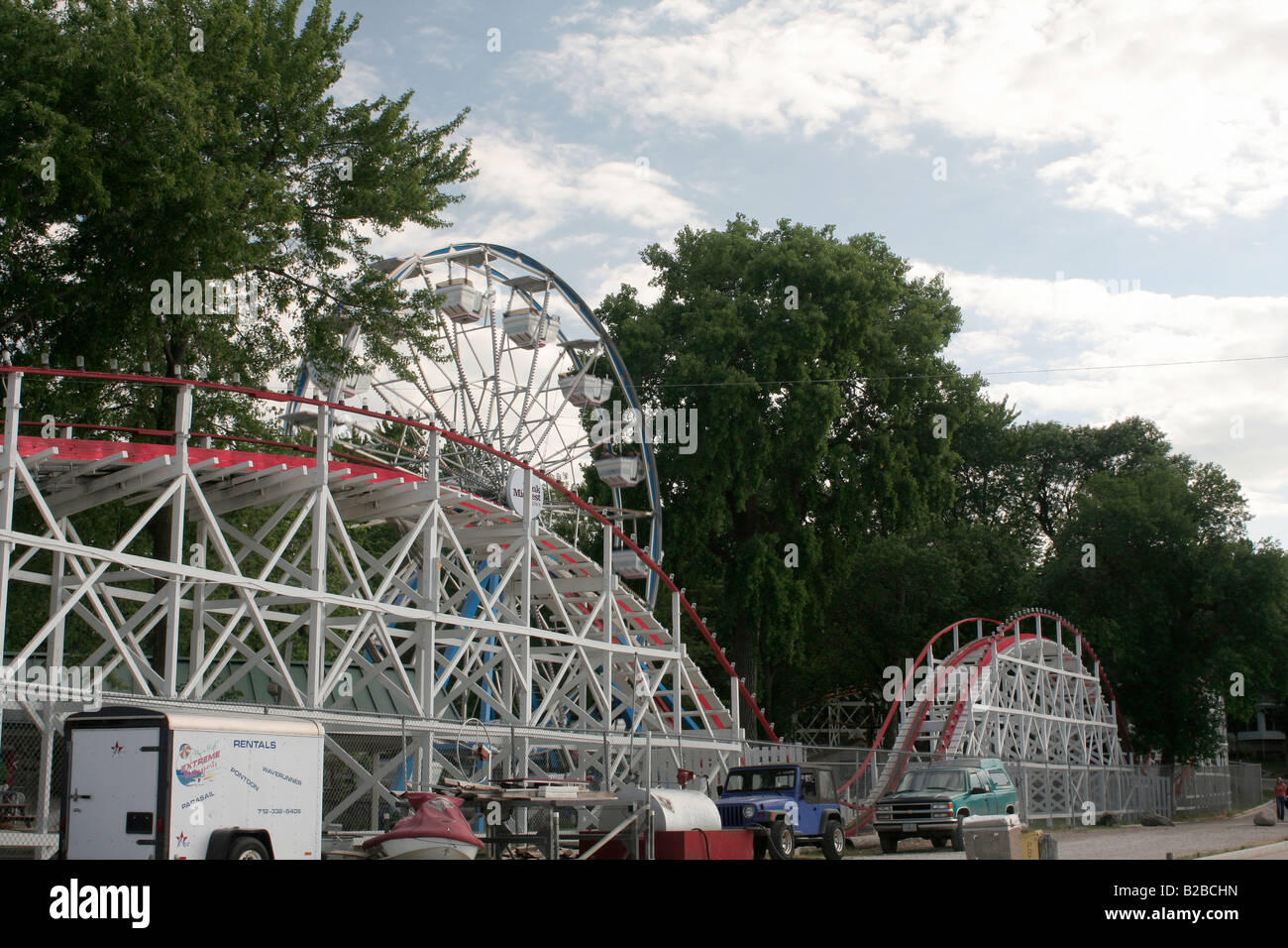 Amusment park rides Arnolds Park on Lake Okoboji Stock Photo - Alamy