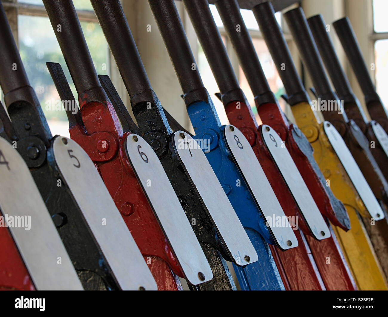 Signal box levers hi-res stock photography and images - Alamy