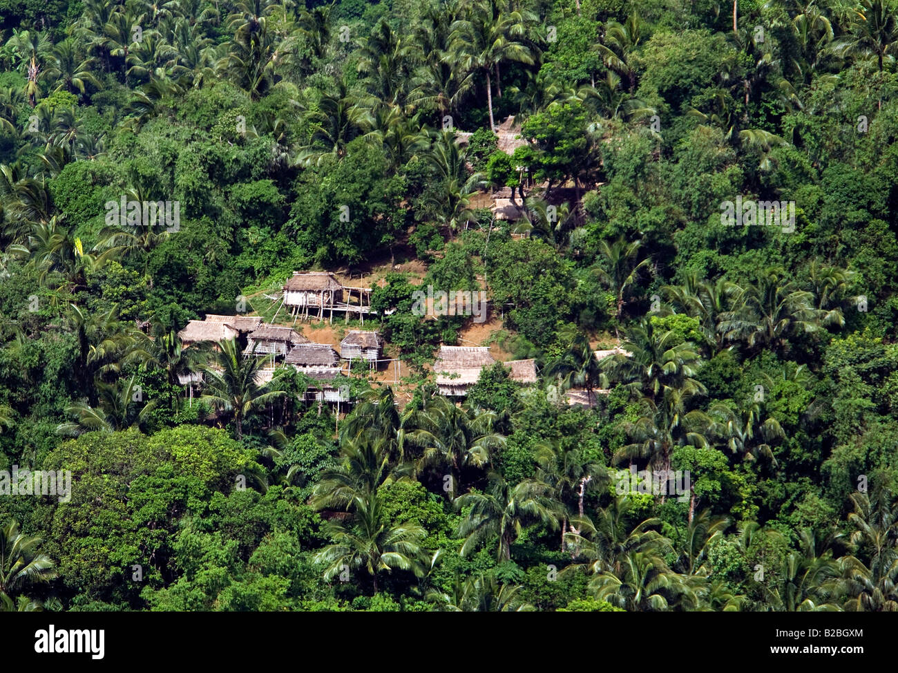 A view of Mangyan huts in the Panaytayan community near Mansalay ...