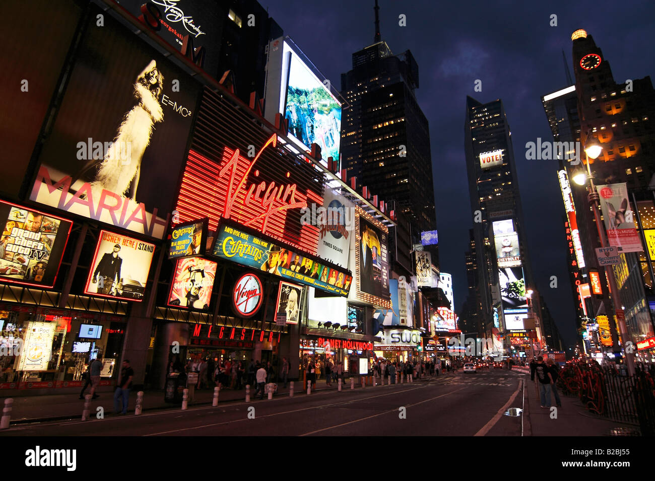 Times Square lights at dusk - New York City, USA Stock Photo - Alamy
