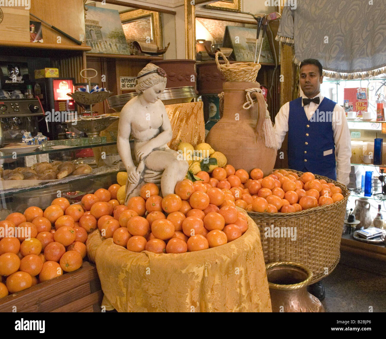 Restaurant with oranges Rome Italy Stock Photo - Alamy