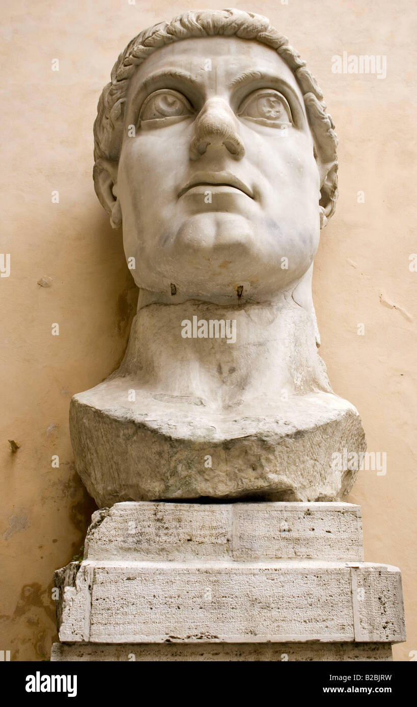 Parts of statue of emperor Constantine at Capitoline museum Rome Italy ...