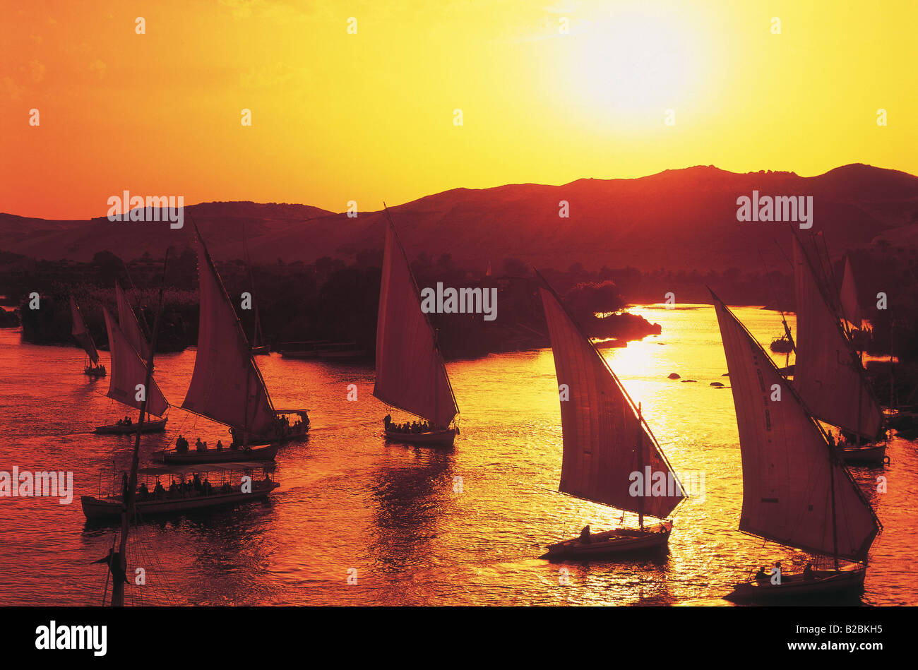 Nile Feluccas Egypt Stock Photo - Alamy