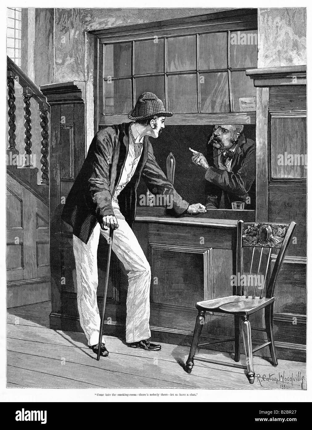 Come Into The Smoking Room a Victorian pub interior as the landlord ...