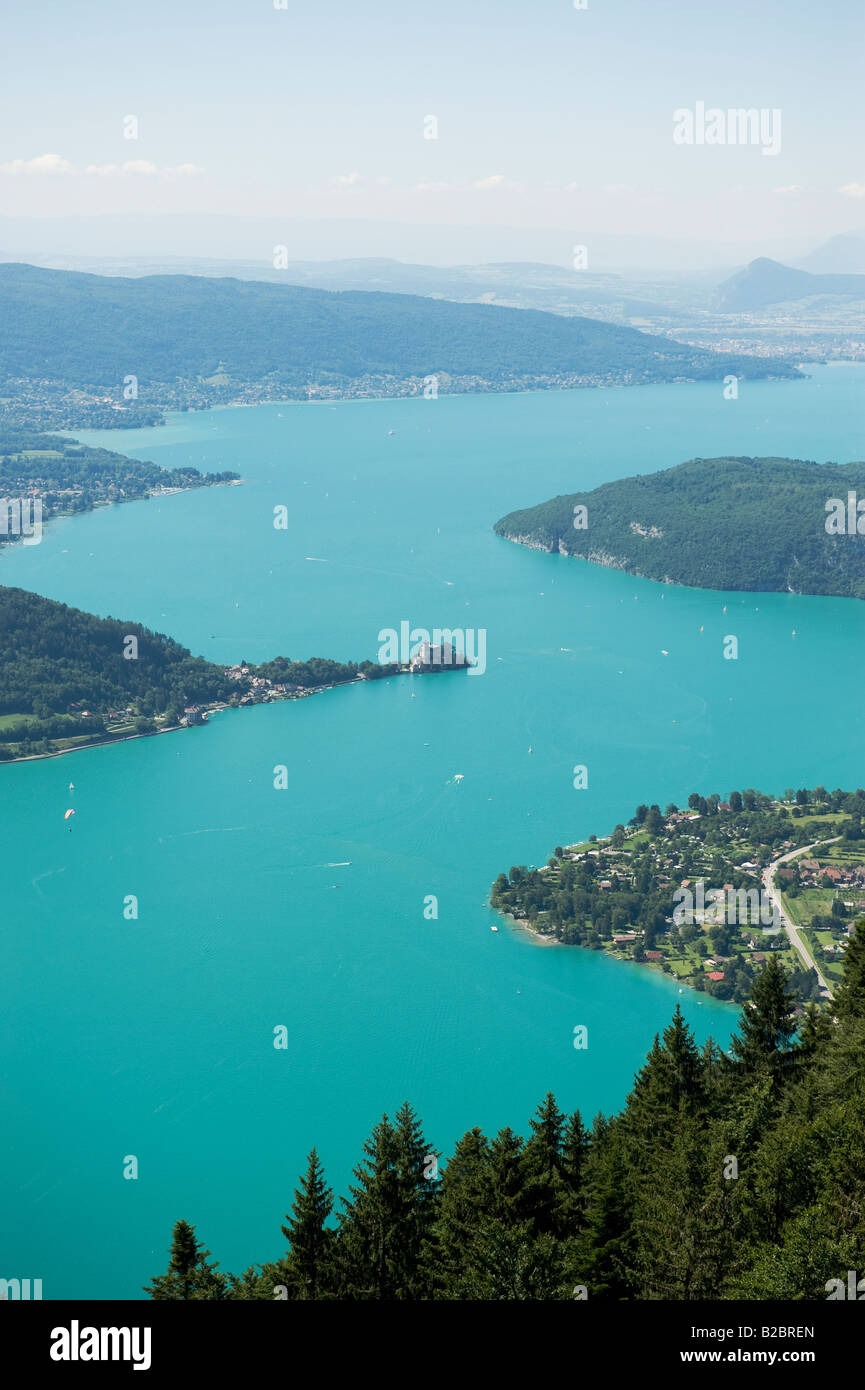 lake annecy from the col de la forclaz haute savoie alpine france Stock ...