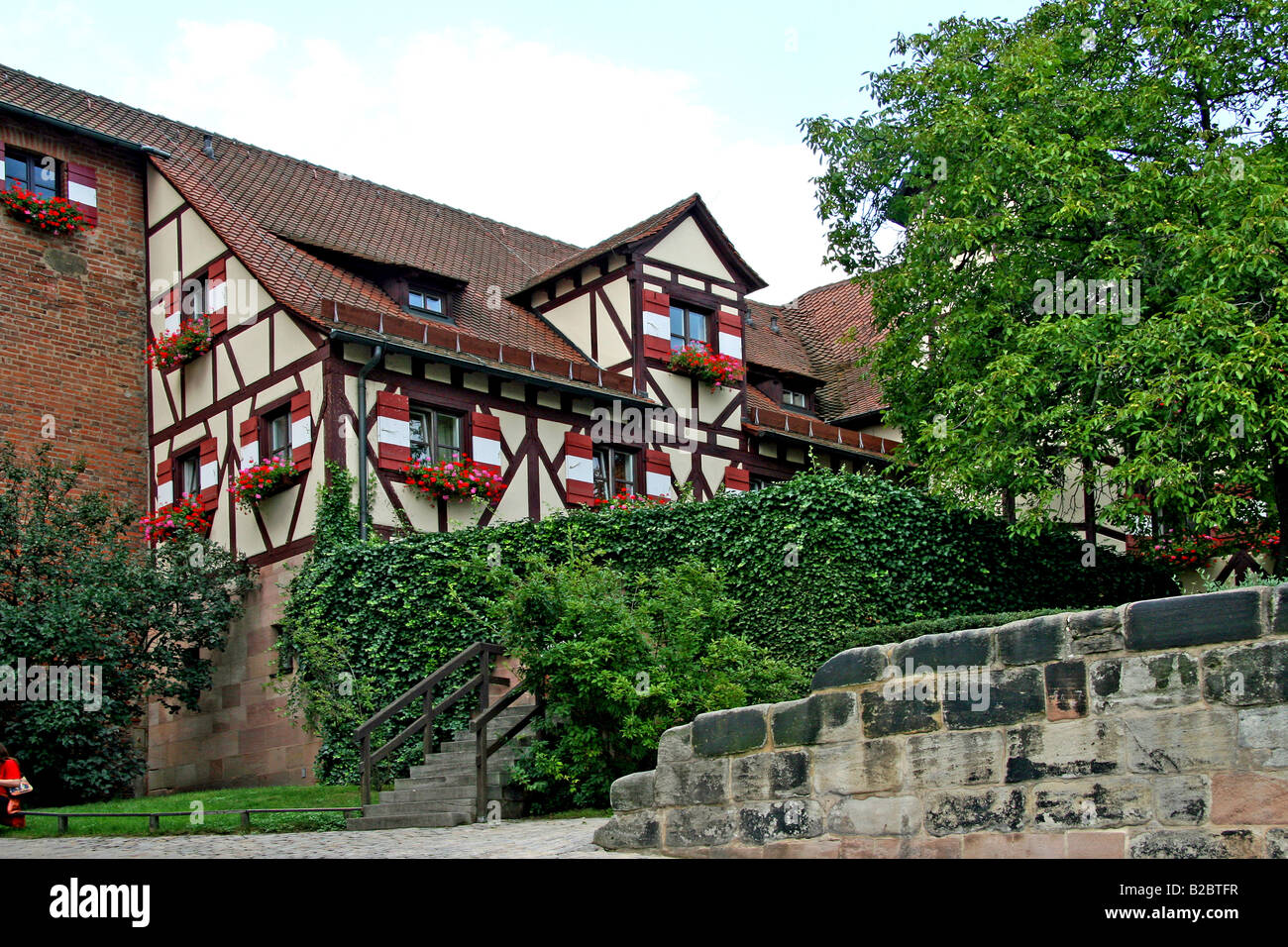 Adjoining building with the entrance gate to the Kaiserburg Castle ...