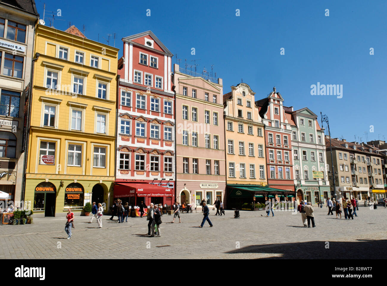 Market square, rynek of Wroclaw, Silesia, Poland, Europe Stock Photo ...