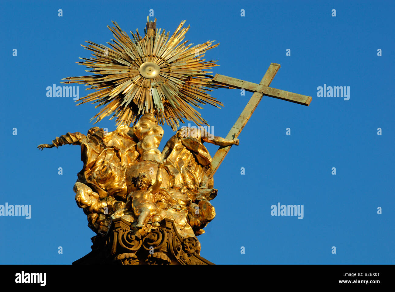 Golden crown of the Holy Trinity Column, UNESCO World Heritage Site ...