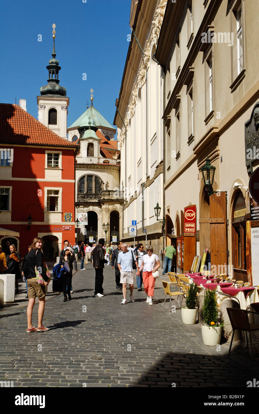 Alleyway with tourists in the historic centre of Prague, UNESCO World ...