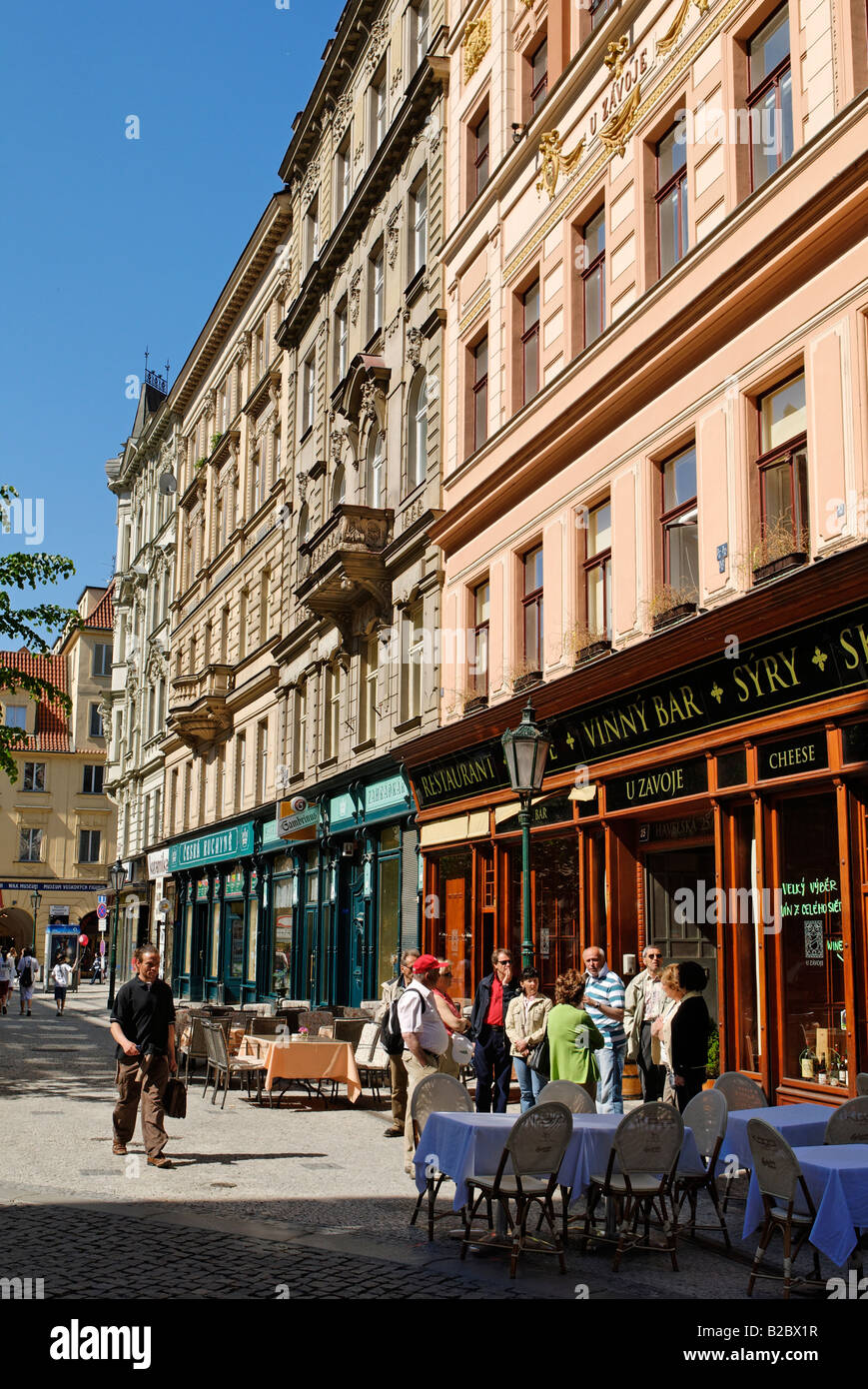 Alley with tourists in the historic centre of Prague, UNESCO World ...