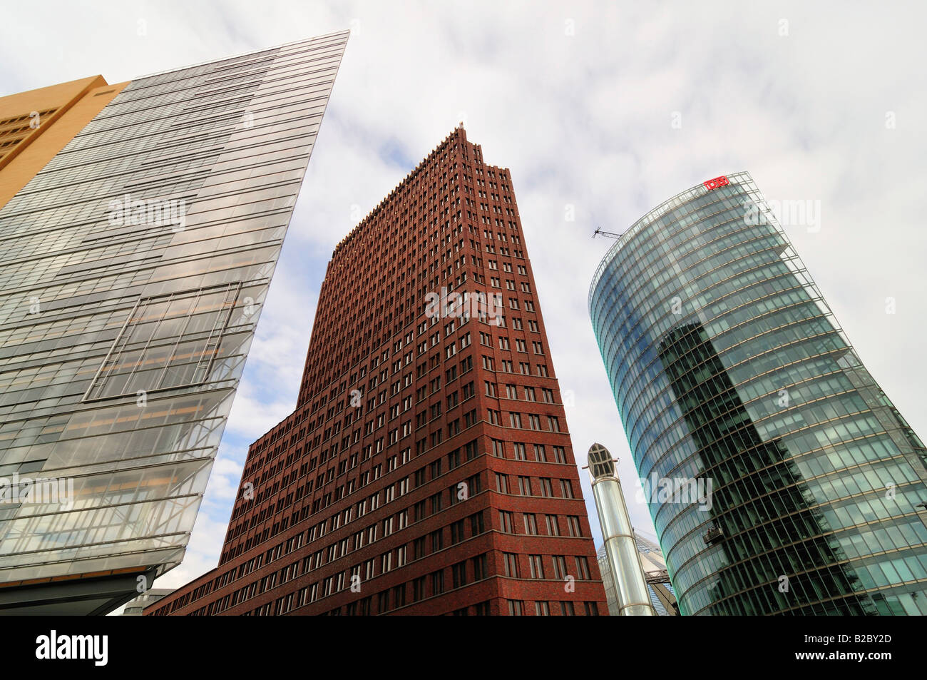 High-rise buildings at Potsdamer Platz, Potsdam Square, from left to ...