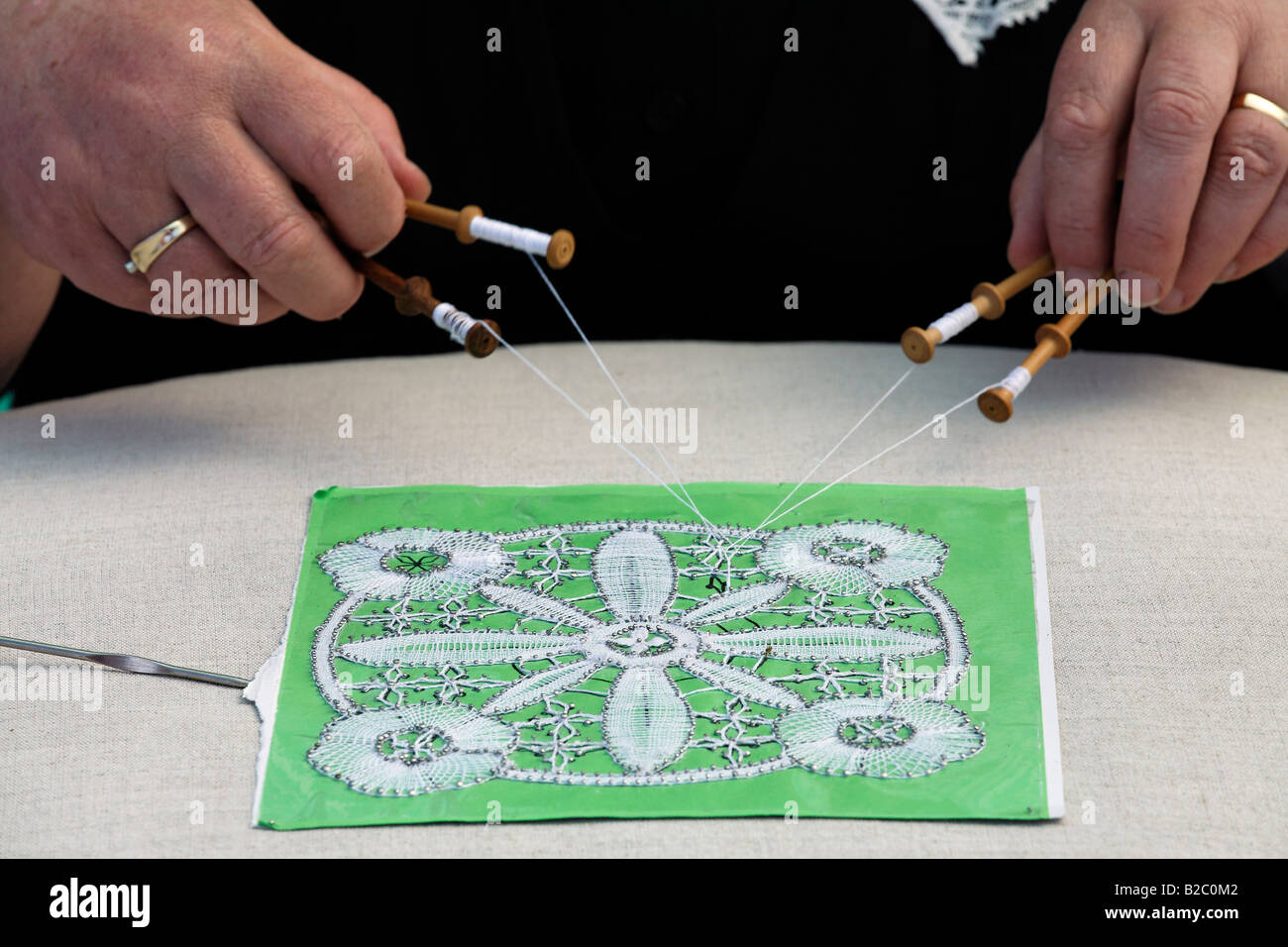 Traditional lace making hi-res stock photography and images - Alamy