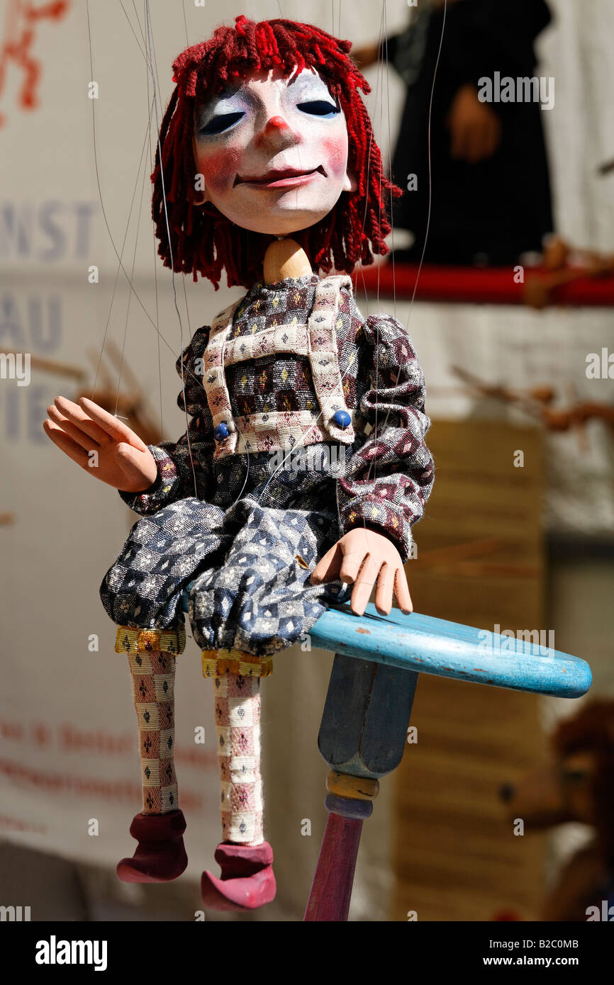 Portrait of a modern female theatre marionette, traditional craft ...