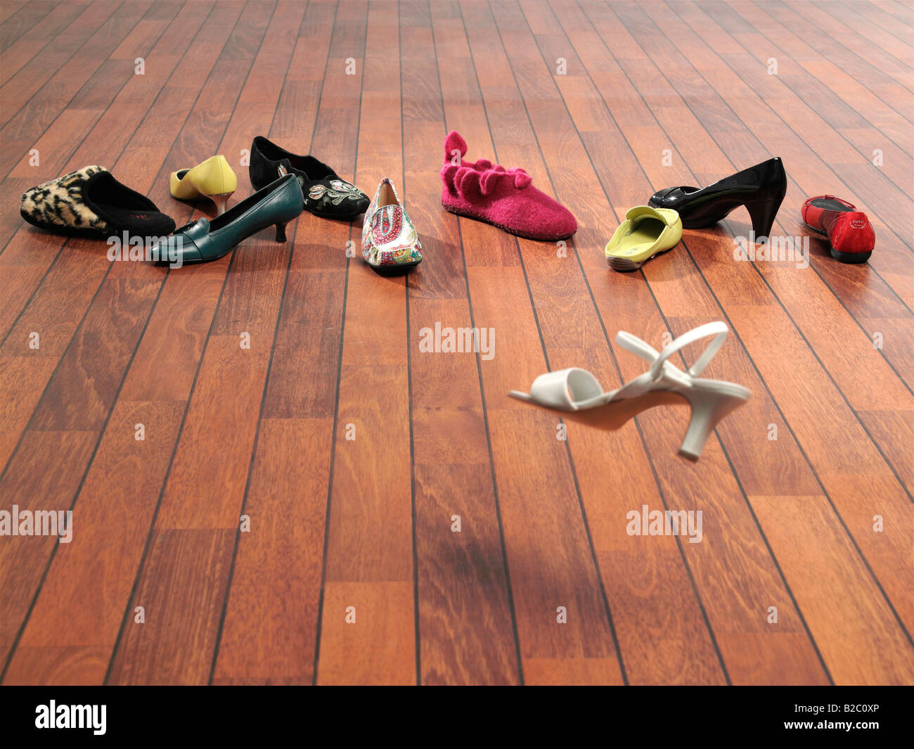 Various shoes, mixed up Stock Photo - Alamy