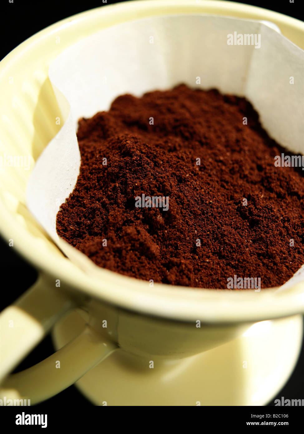 Coffee, coffee filter, coffee powder, selective strength Stock Photo ...