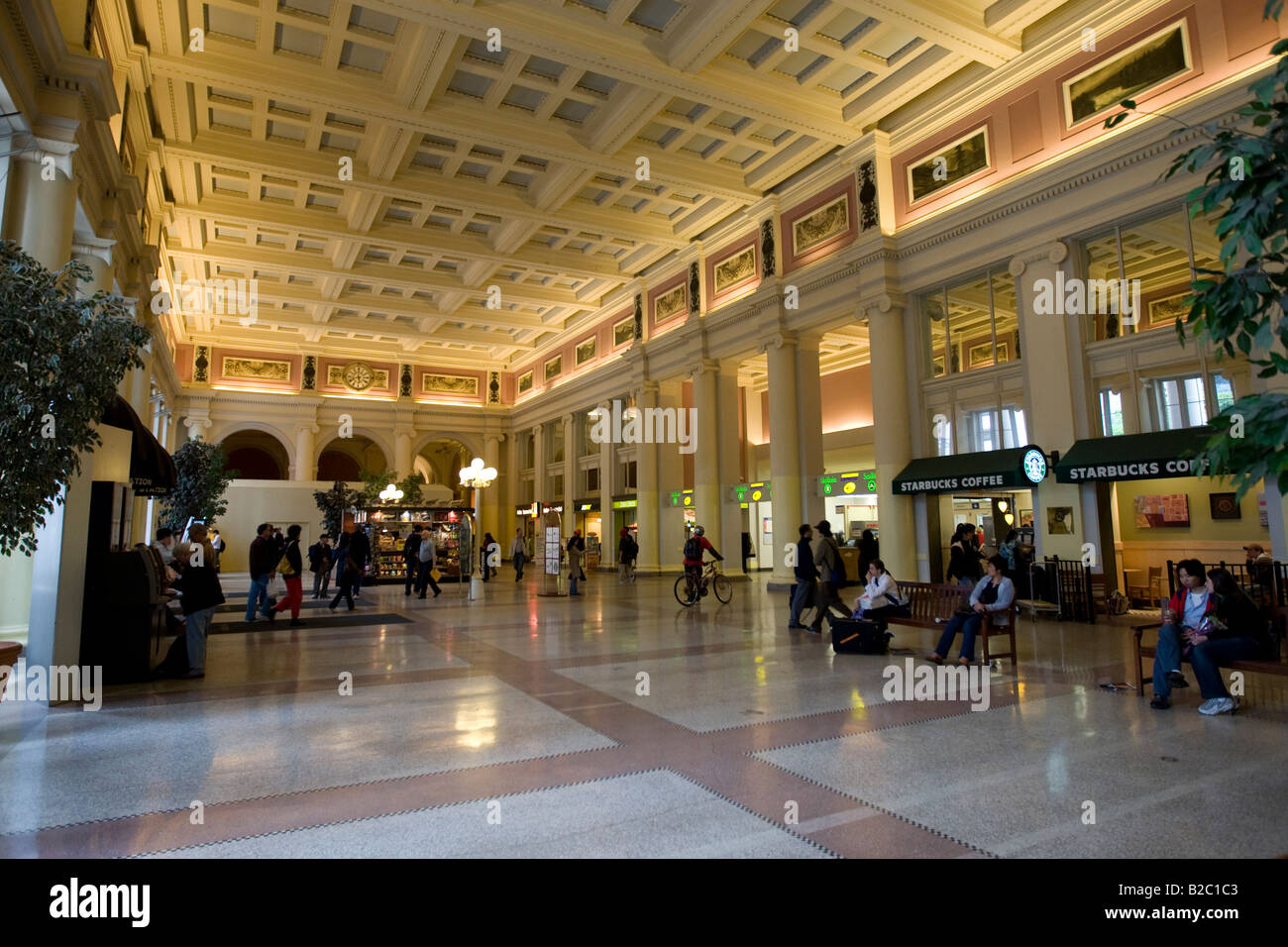 Historical train station hall in Vancouver, British Columbia, Canada ...