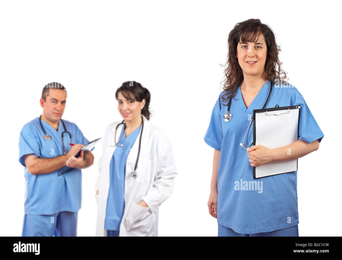 Medical team leader isolated on white background Stock Photo - Alamy