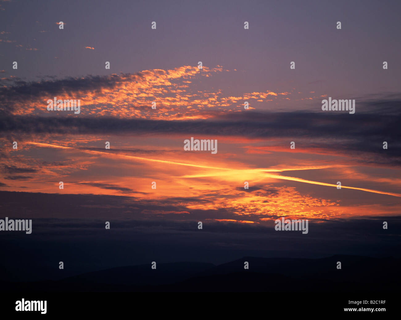 spectacular dawn/dusk sky with upper atmospheric shapes over the irish ...