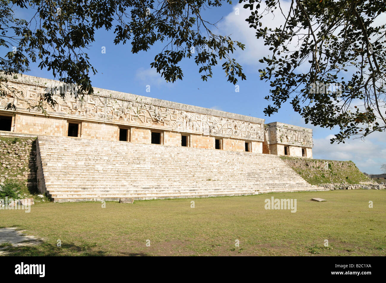The Governor's Palace, Mayan excavation site, Uxmal, Yucatan, Mexico ...