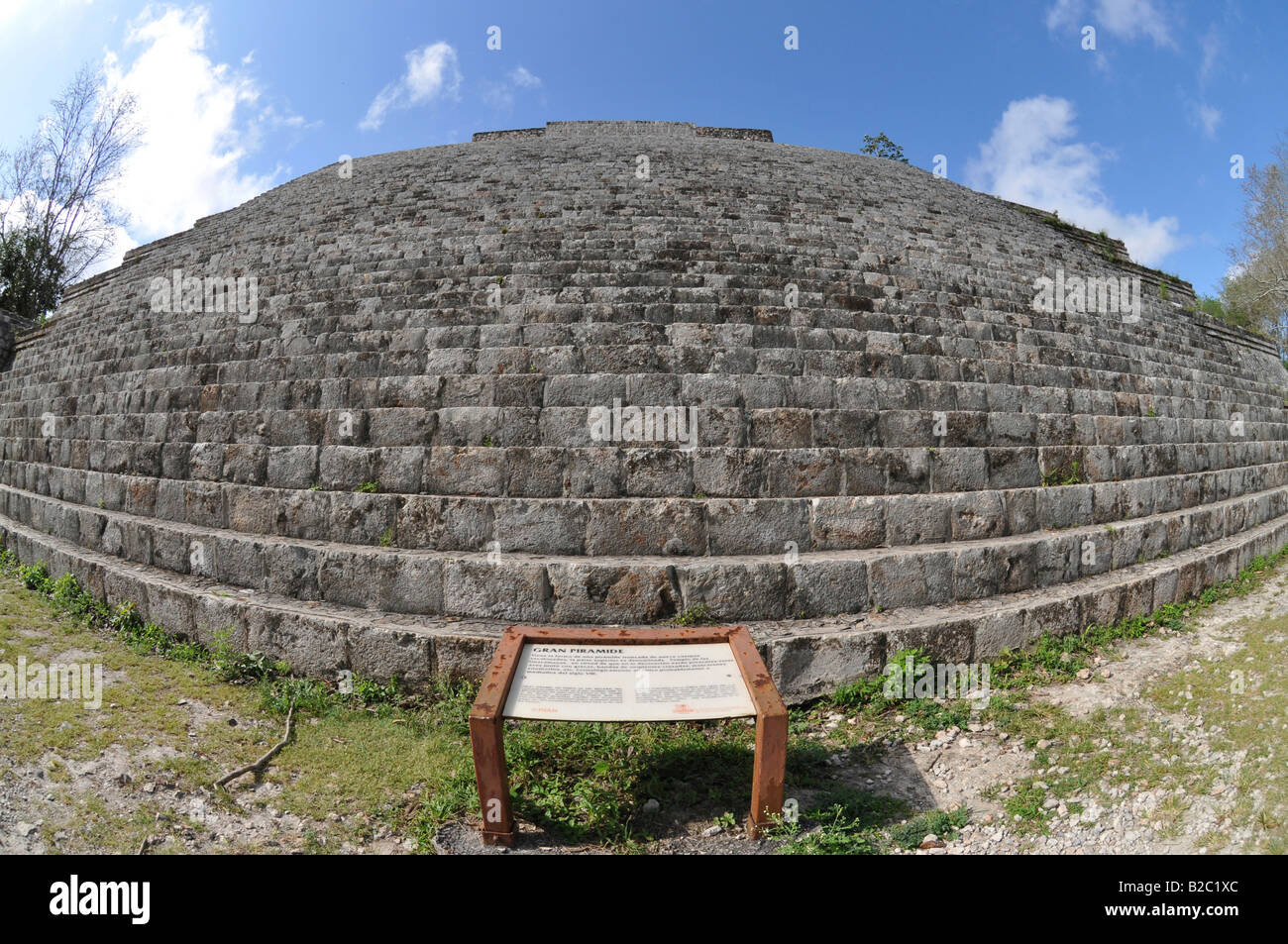 Steps of the Great Pyramid, Mayan excavation site, Uxmal, Yucatan ...