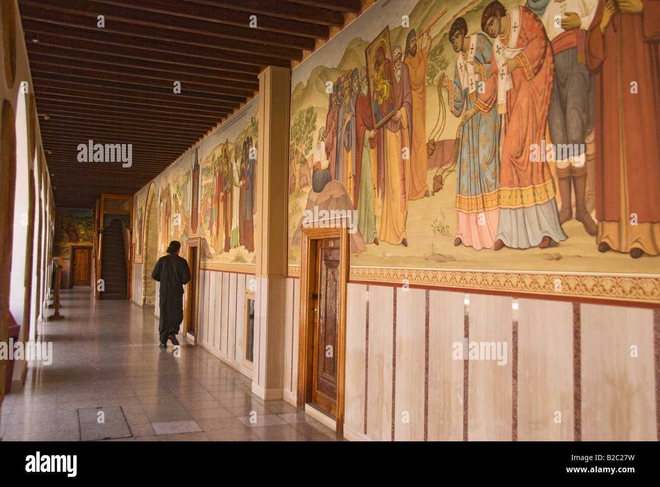 Monastery corridor, Archbishop Makarios, novice, Kykko Monastery ...