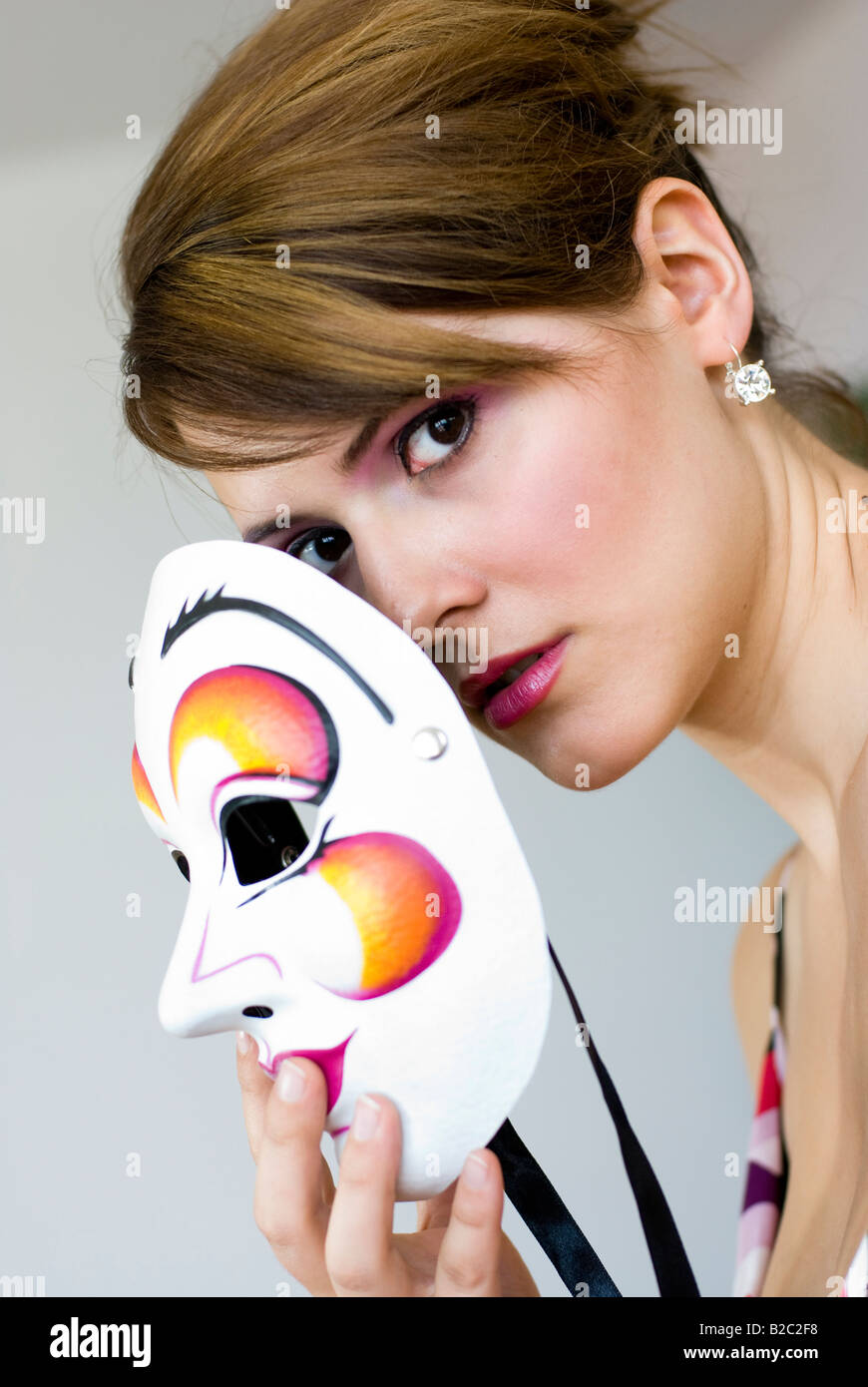 young woman with mask Stock Photo - Alamy