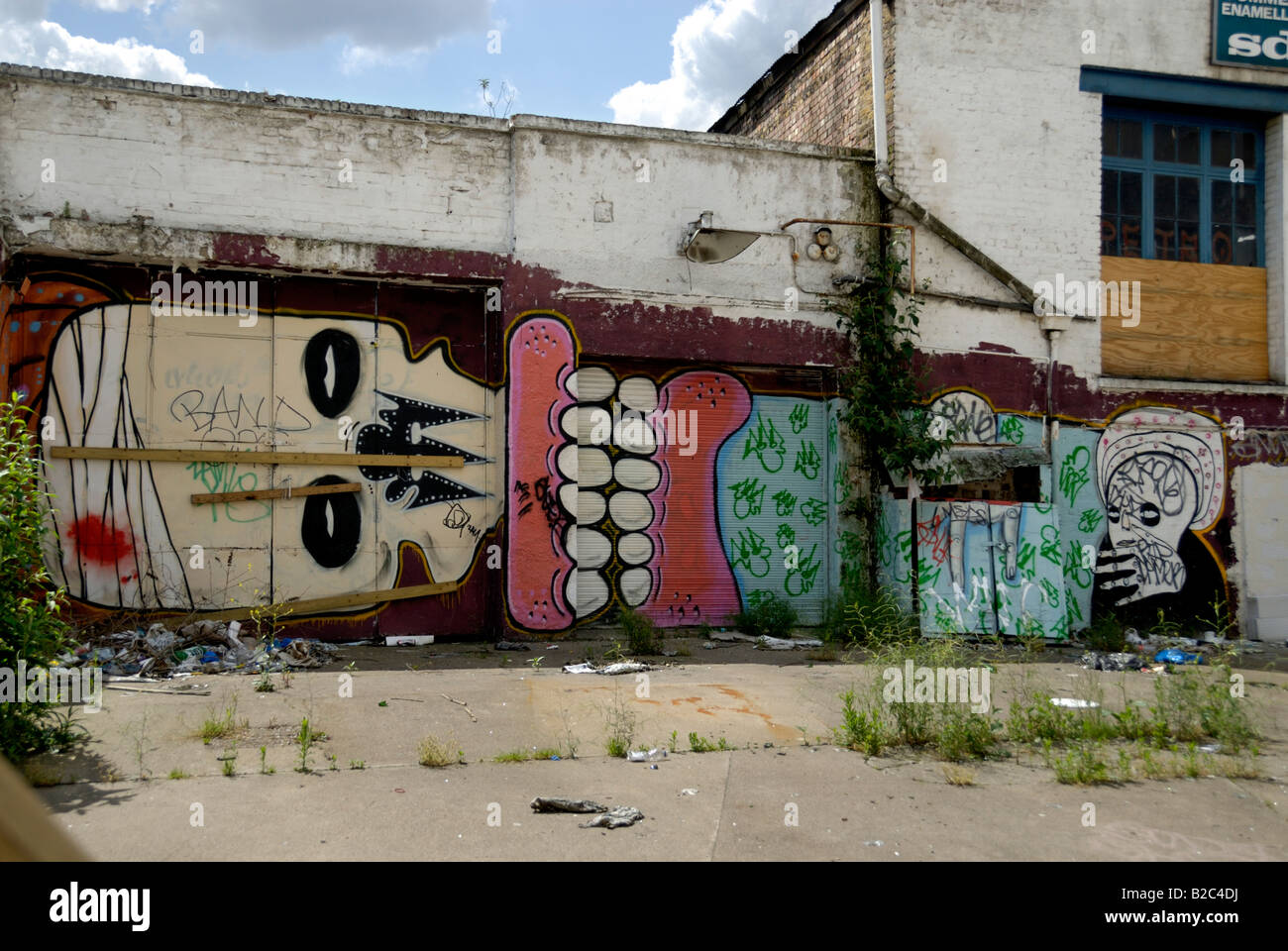 "Burning Candy" - "Sweet Toof"s mural, "Brick Lane", London Stock Photo ...