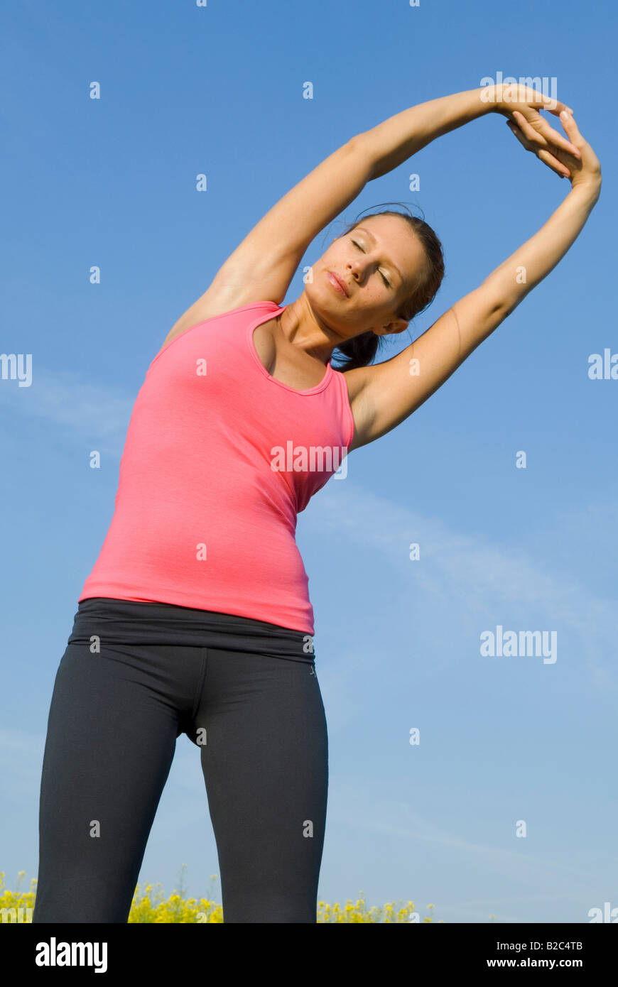 young woman doing gymnastics outdoor Stock Photo - Alamy