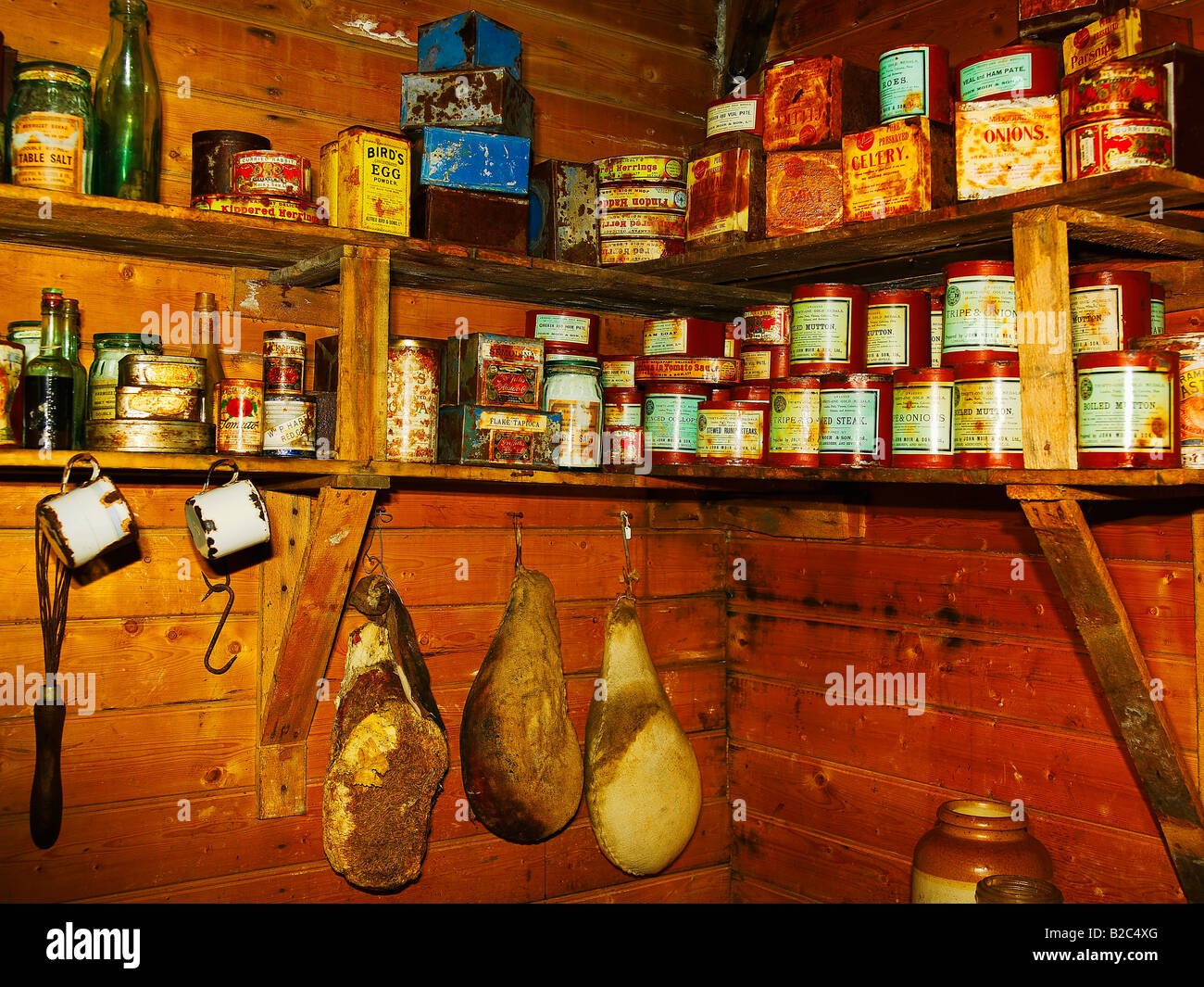 Shackleton's Hut at Cape Royds, interior with supply corner, Ross ...