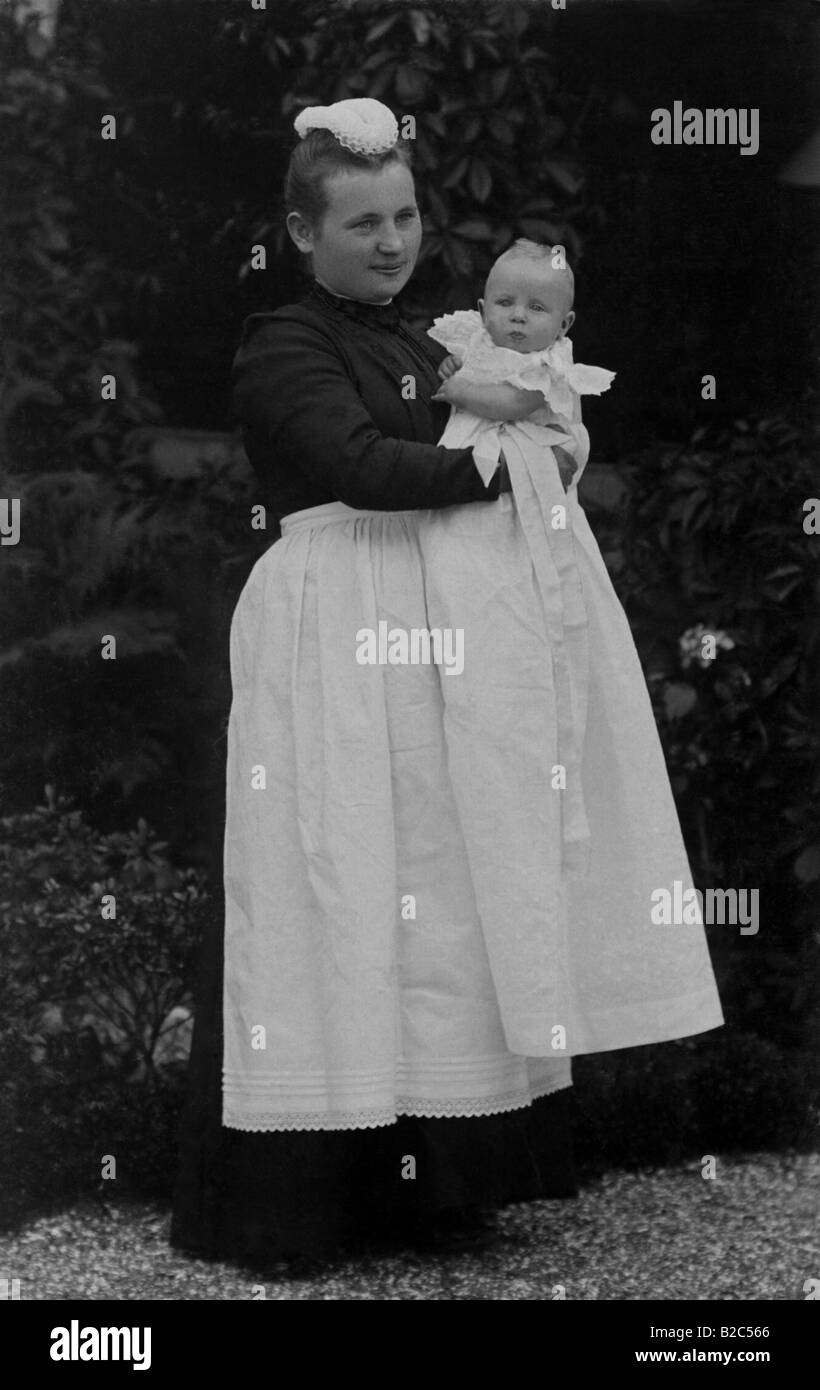 Nanny, historic picture from about 1930 Stock Photo - Alamy