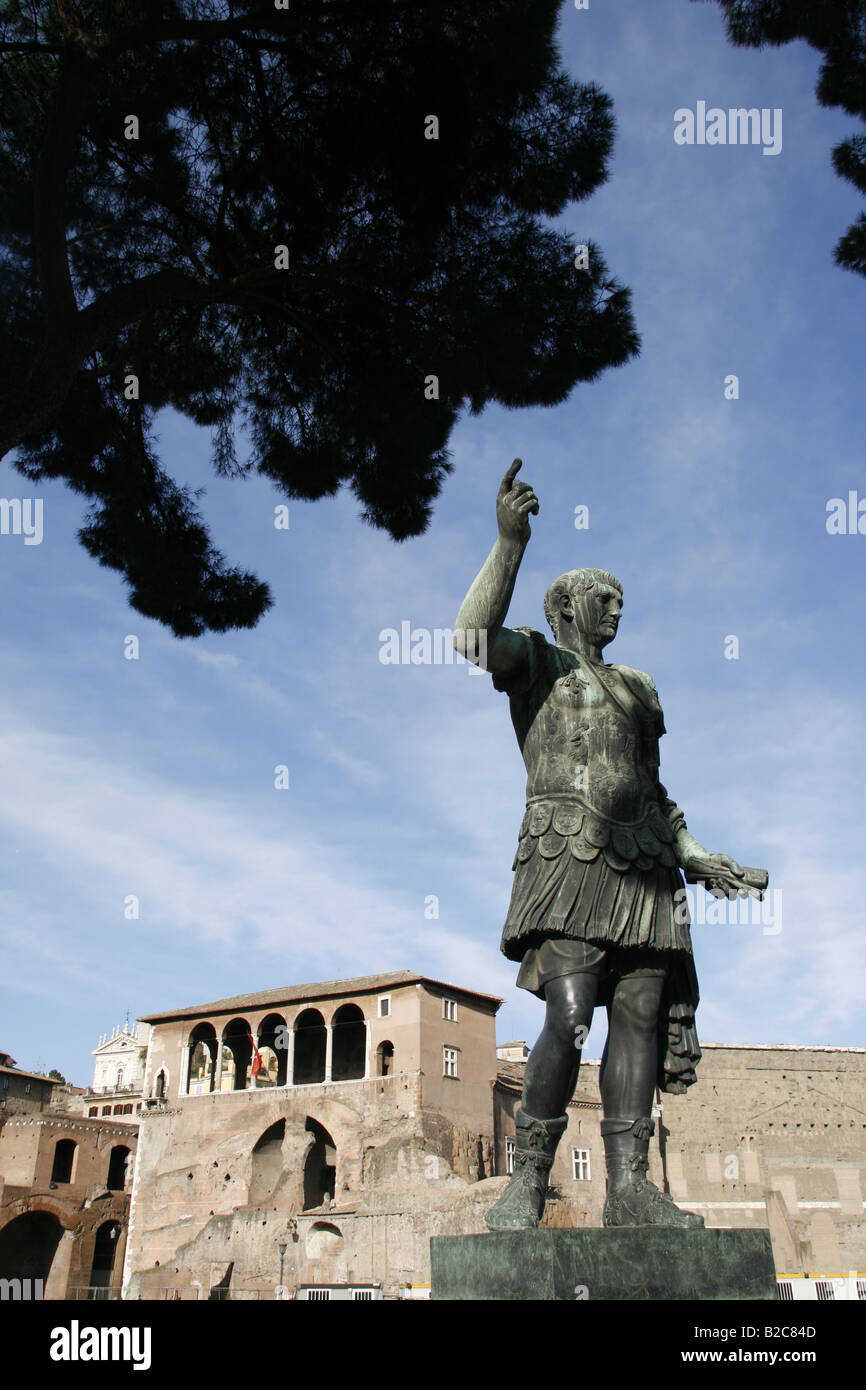 emperor trajan statue by theTrajan Forum Rome Stock Photo - Alamy