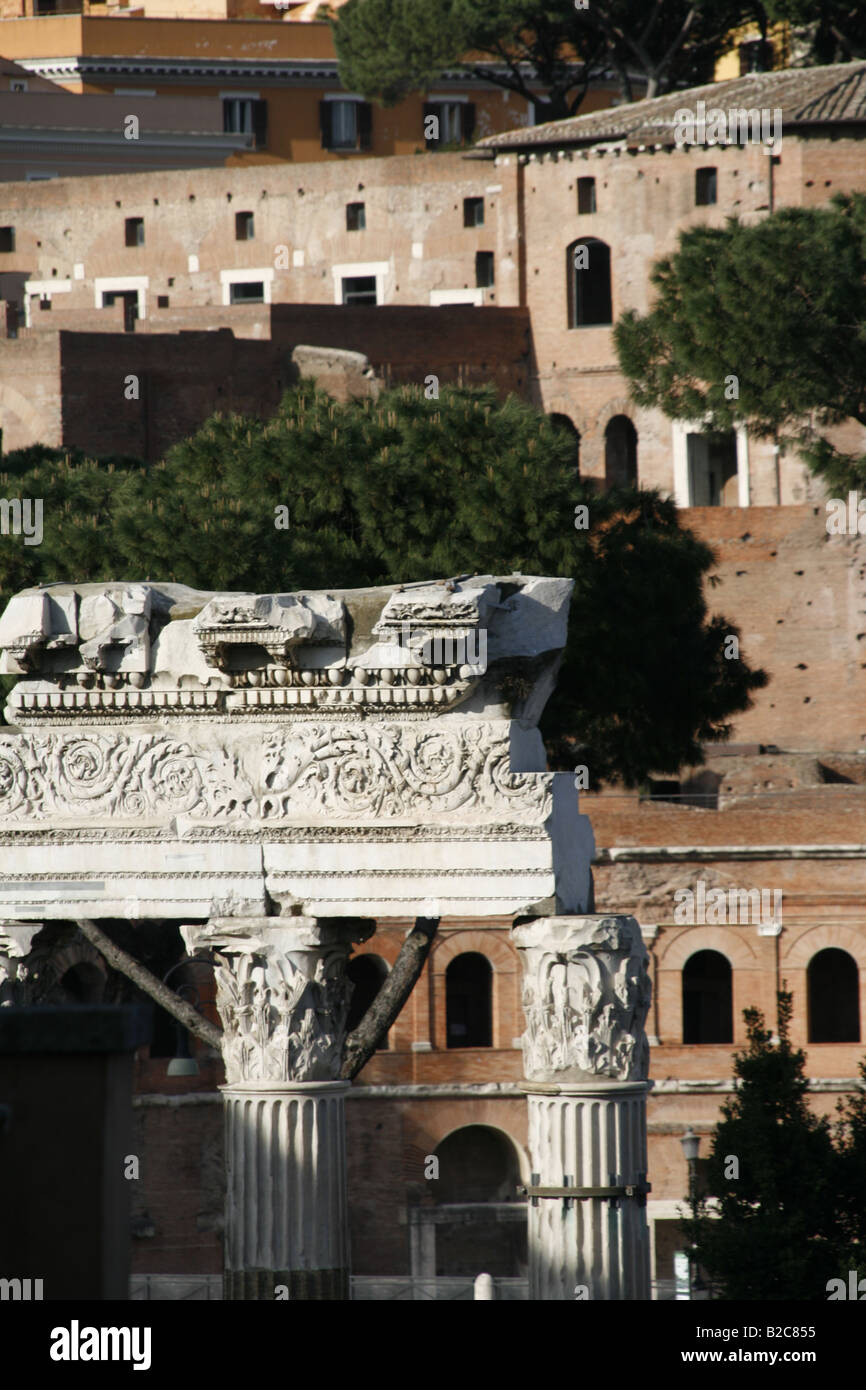 ancient temple columns monument roman forum in rome italy Stock Photo ...