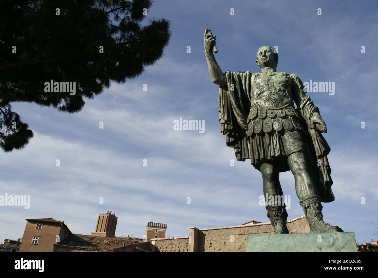 emperor trajan statue by theTrajan Forum Rome Stock Photo - Alamy