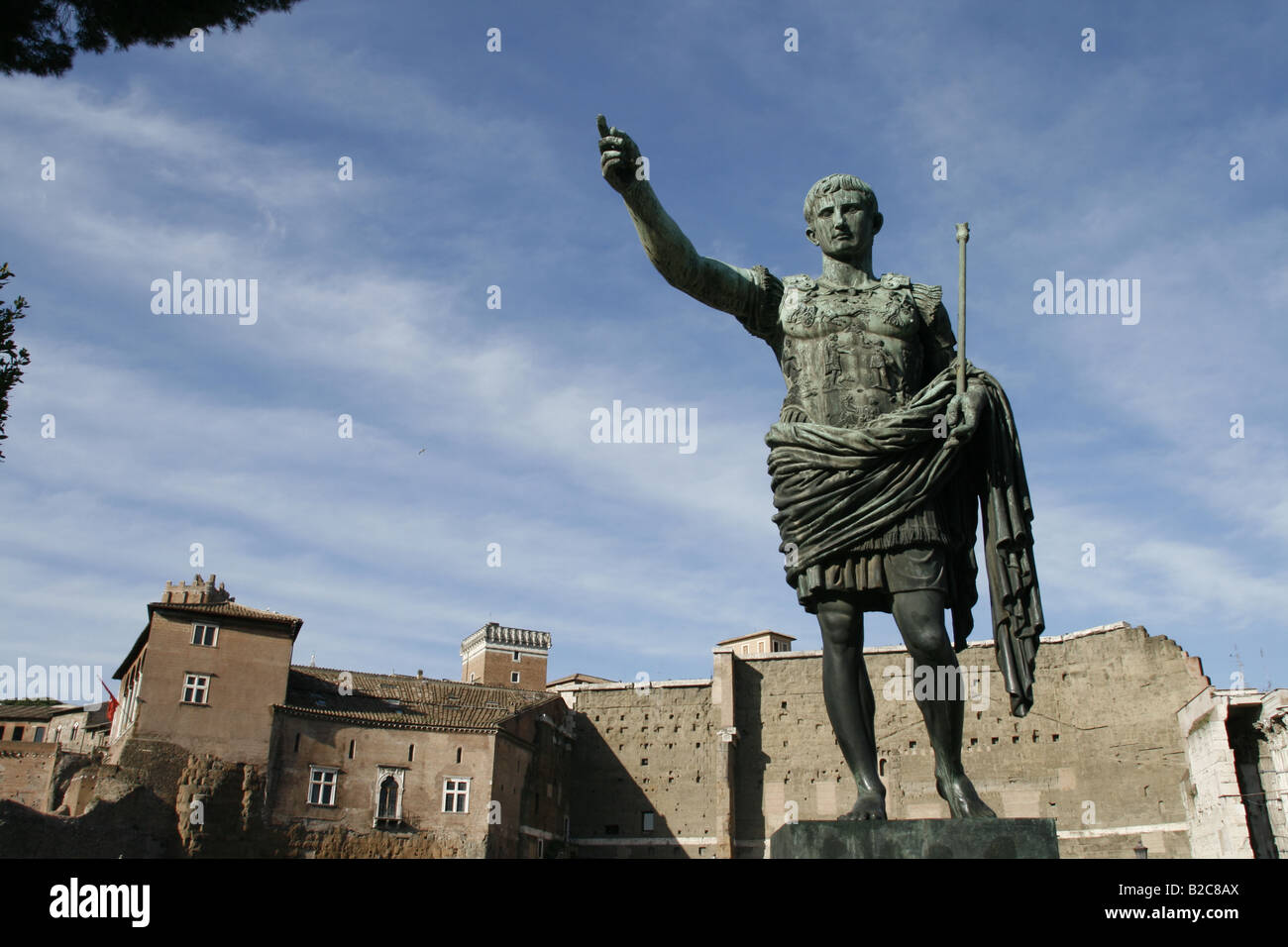 emperor trajan statue by theTrajan Forum Rome Stock Photo - Alamy